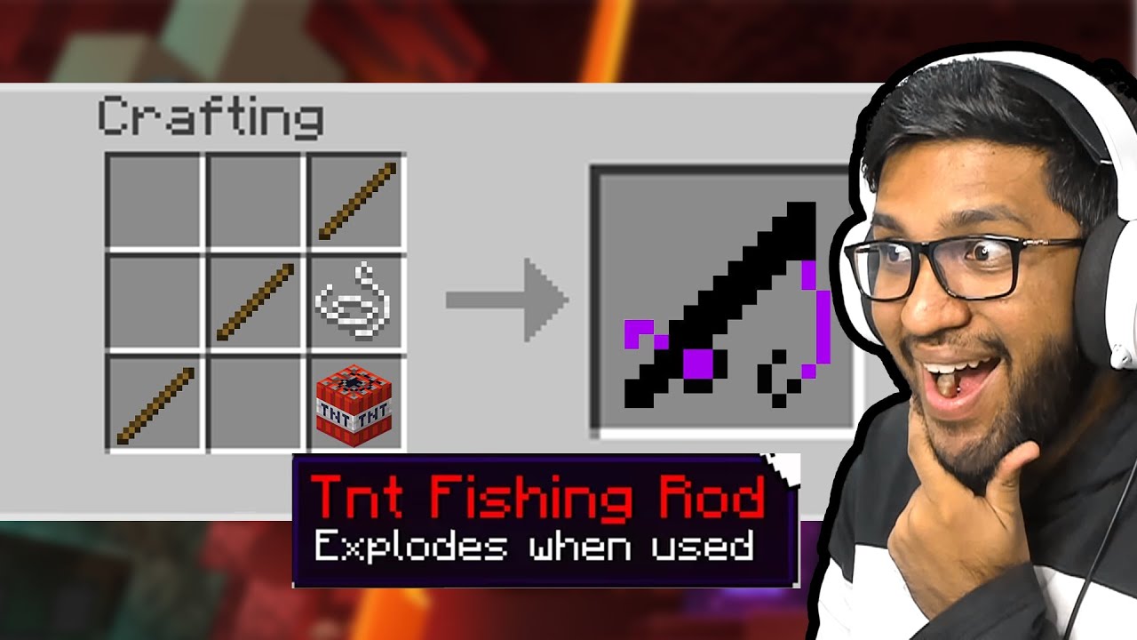 Minecraft BUT Custom Fishing Rods ! - YouTube