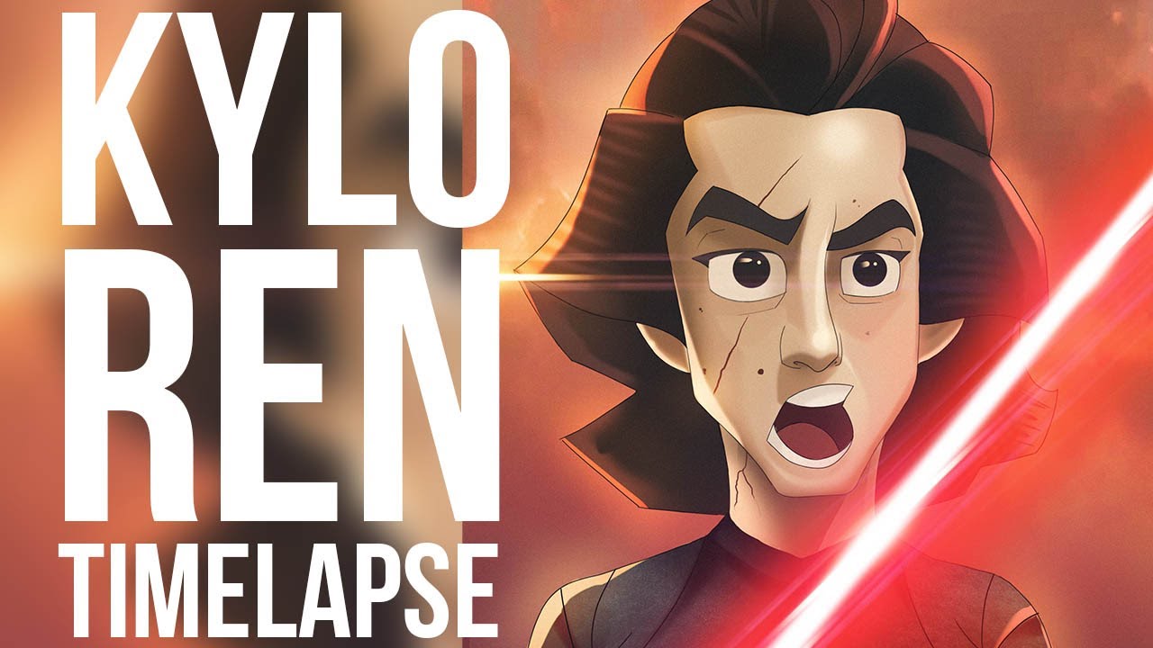 Kylo Ren Cartoon Style - Timelapse - YouTube