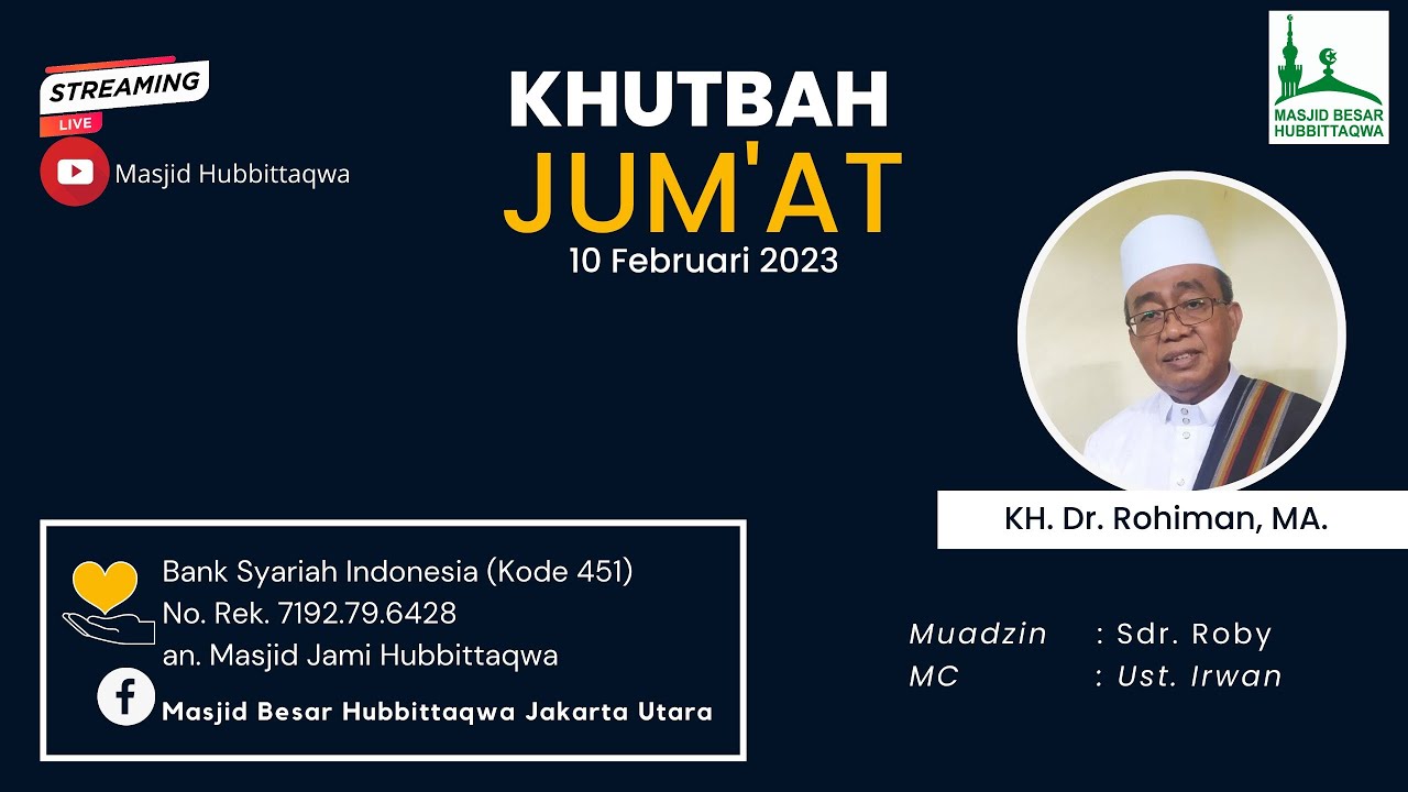 Khutbah Jum'at Bersama | KH. Dr ROHIMAN, MA - YouTube