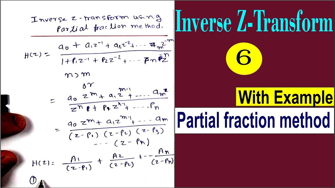 Inverse Z transform using partial fraction method with example problem ...