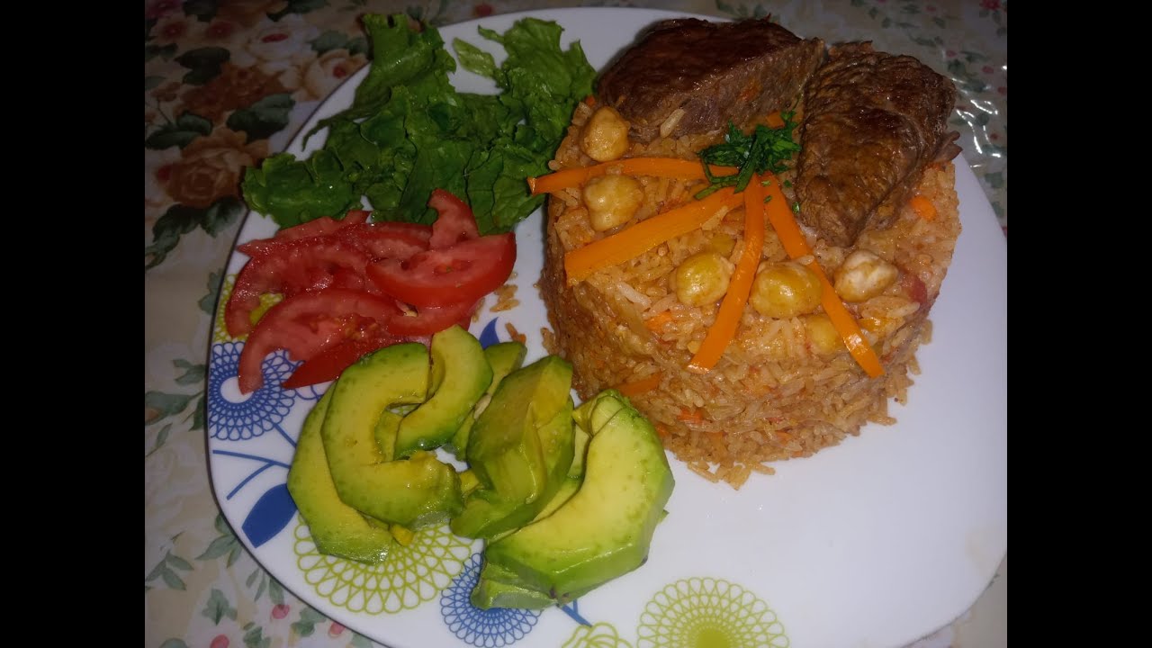 Receta de ARROZ COLORADO con CARNE- Cocinando con Edith :D - YouTube