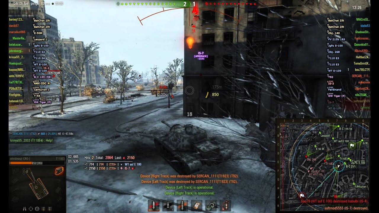 World Of Tanks - IS-7 side scraping vs T110E3...NOT today ! - YouTube
