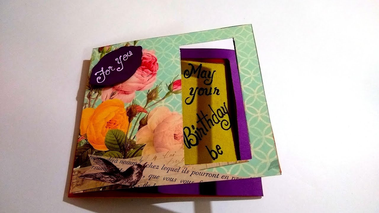 Handmade card for Birthday | handmade slider card idea | complete ...