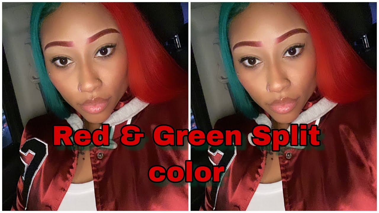 Red and Green water color hair dye - YouTube