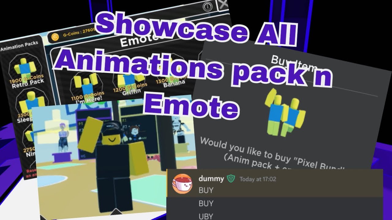 Showcase All New Animations Pack n Emote | Roblox Geometry Defense ...