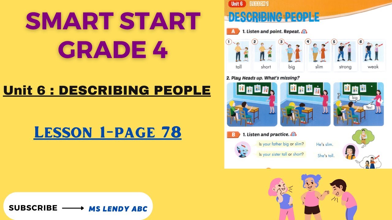 SMART START GRADE 4 MỚI UNIT 6 :DESCRIBING PEOPLE : LESSON 1 - YouTube