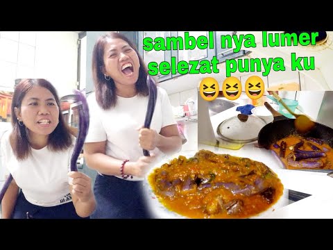 masak terong balado ASMR lepas kontrol malah mainin terong nya bumbu lumer sambel