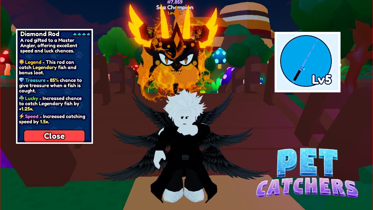 I Got The DIAMOND ROD and SHINY SEA CHAMPION | Roblox: Pet Catchers ...