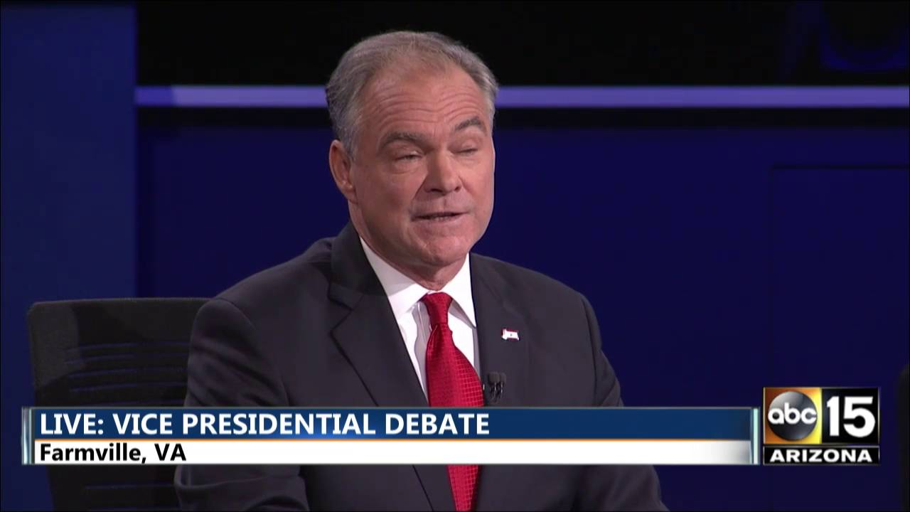 2016 Vice Presidential debate - Tim Kaine vs. Mike Pence - Kaine On ...