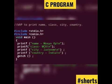 WAP to print name, class, city, country.#basicprograms #clanguage# ...