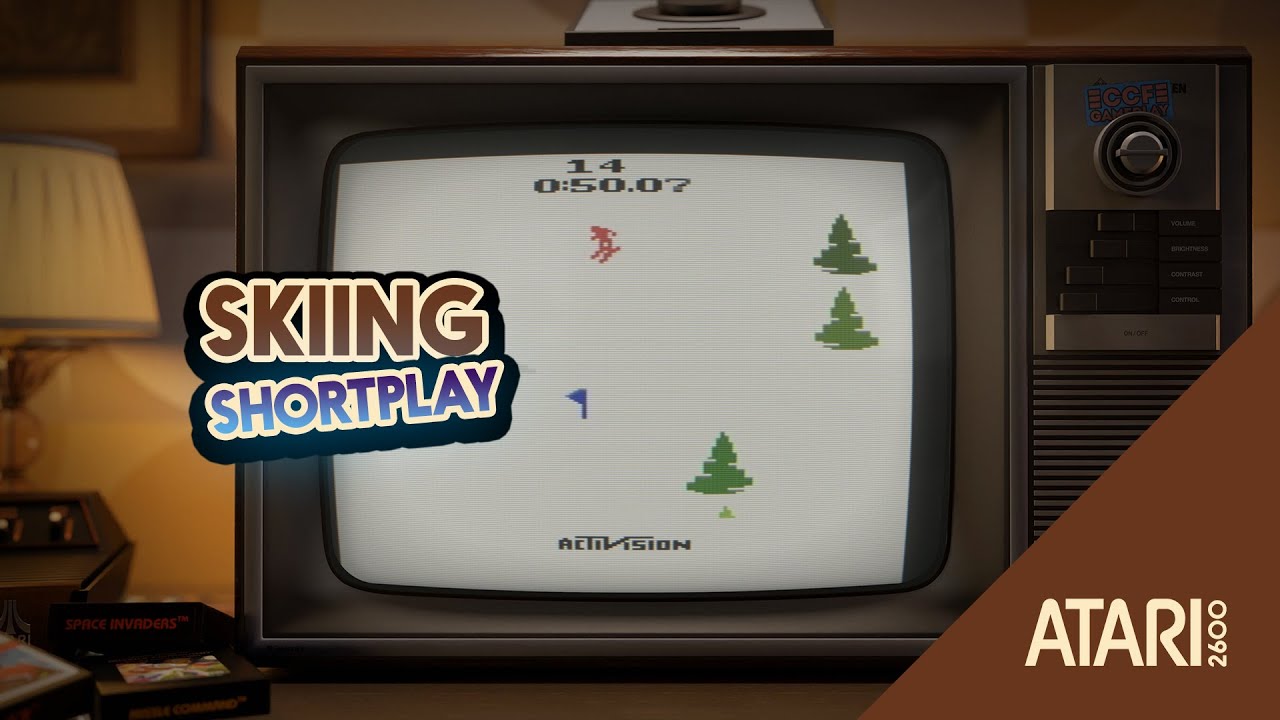 Skiing - 1980 - Atari 2600 | Shortplay 4k CRT Simulation - YouTube