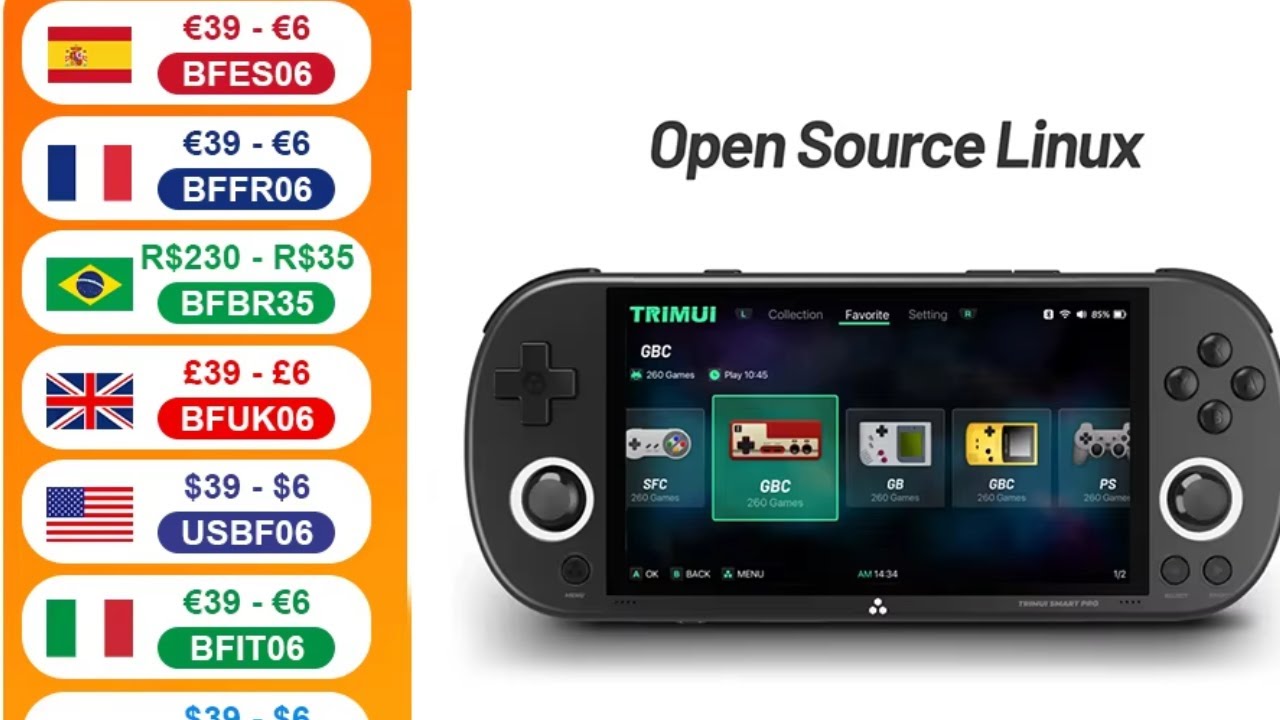 Handheld Game 4.96''IPS Screen Linux System Joystick RGB Lighting - YouTube