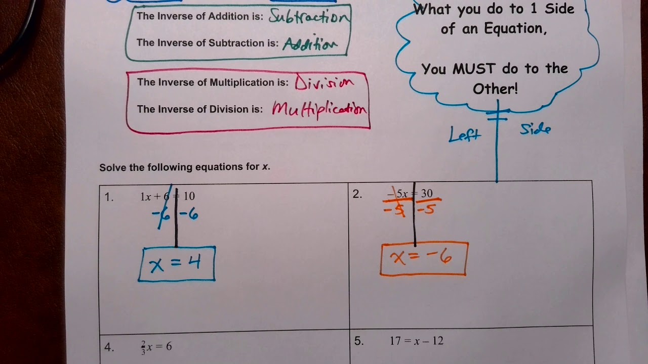 Recap Solving Equations - YouTube