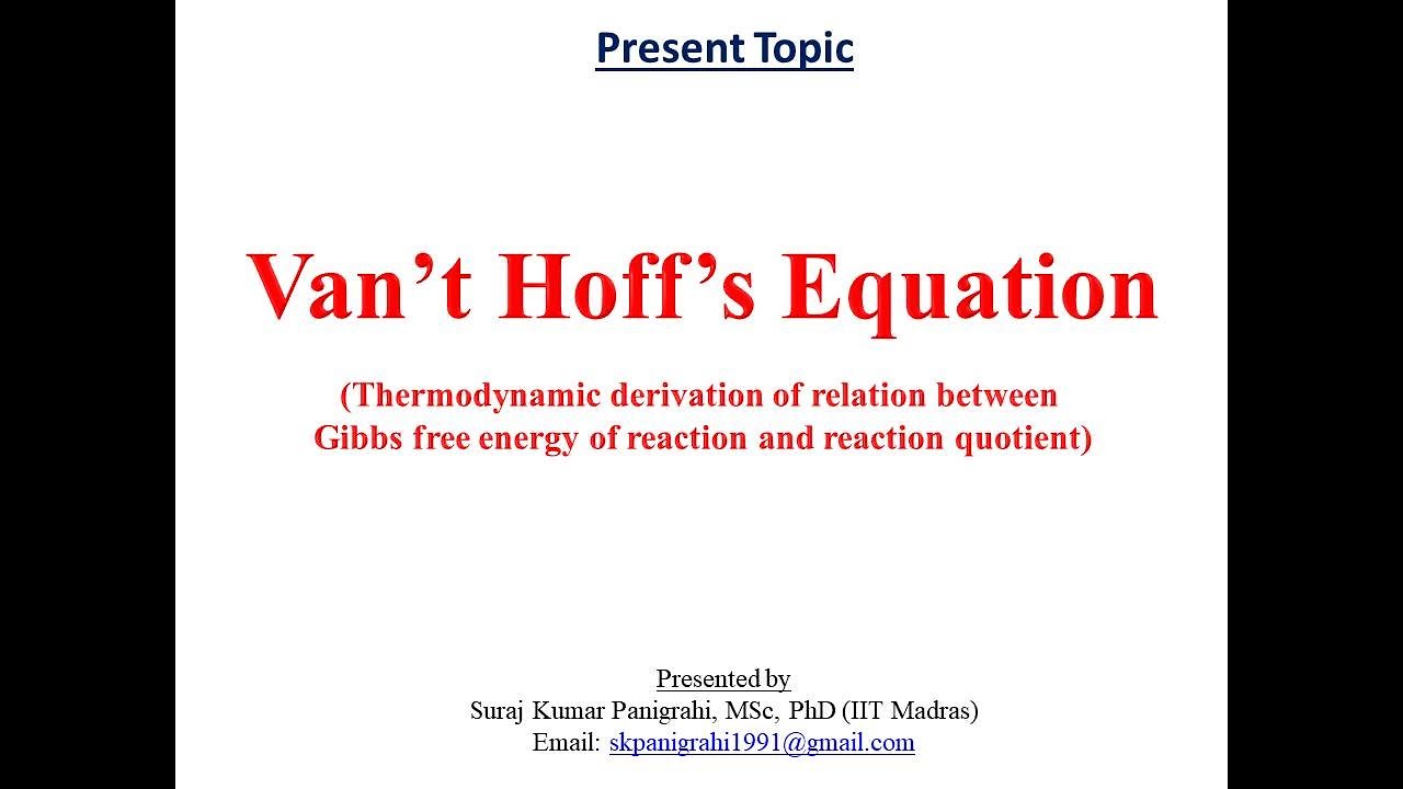 8: Van't Hoff Equation - YouTube