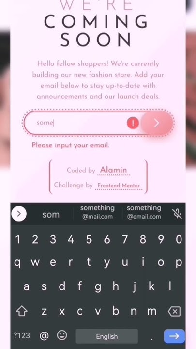 Base Apparel coming soon page - FrontendMentor #coding #frontendmentor #frontend #css #html # ...