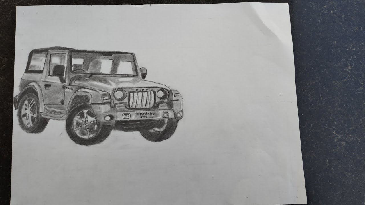 Mahindra Thar Drawing 😍 - YouTube