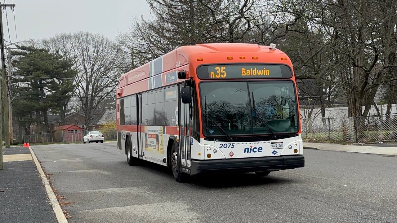 NICE Bus: 2021 Gillig BRT+ CNG #2075 on the n35 - YouTube