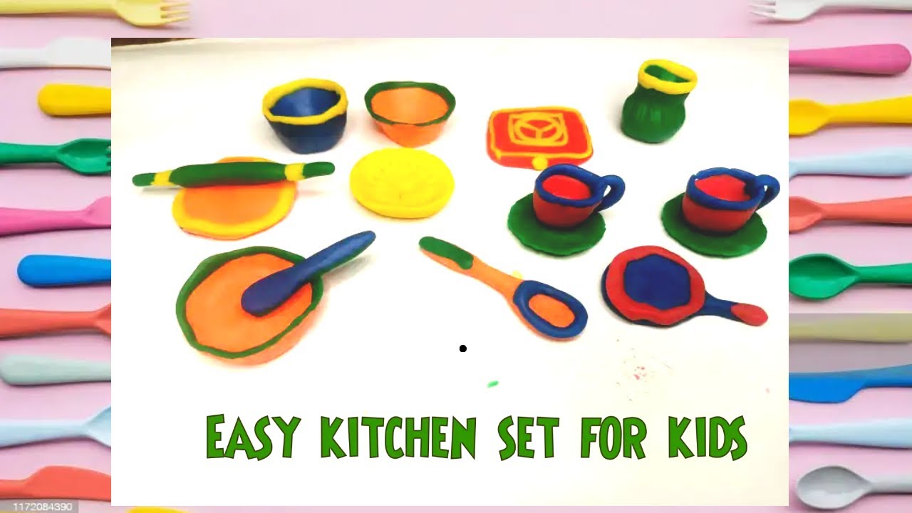 Easy technique to make kitchen set with clay at home /clay kitchen set ...