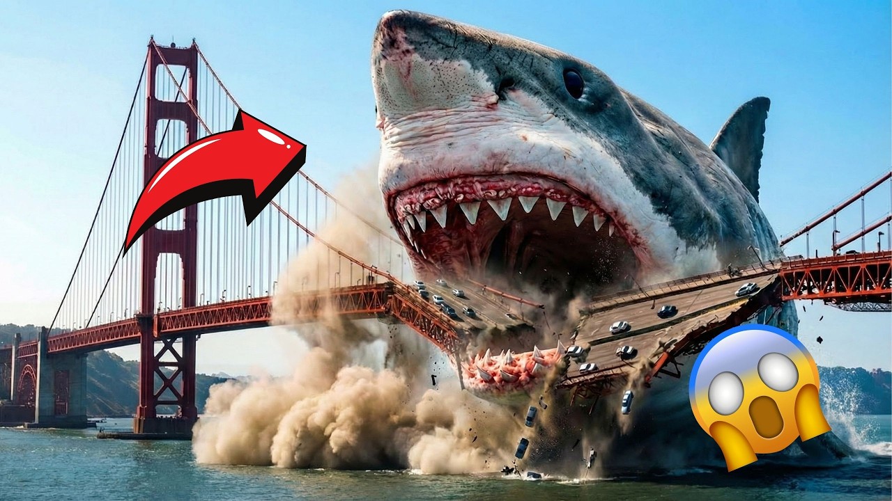 Giant Shark Attacks Golden Gate Bridge | Rescue Team vs Monster - YouTube