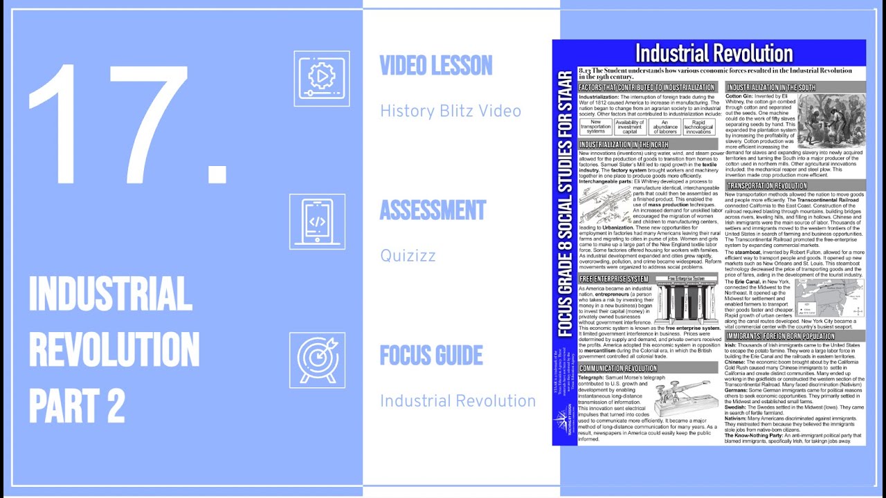 17. Industrial Revolution Pt 2: STAAR, history review, transportation ...