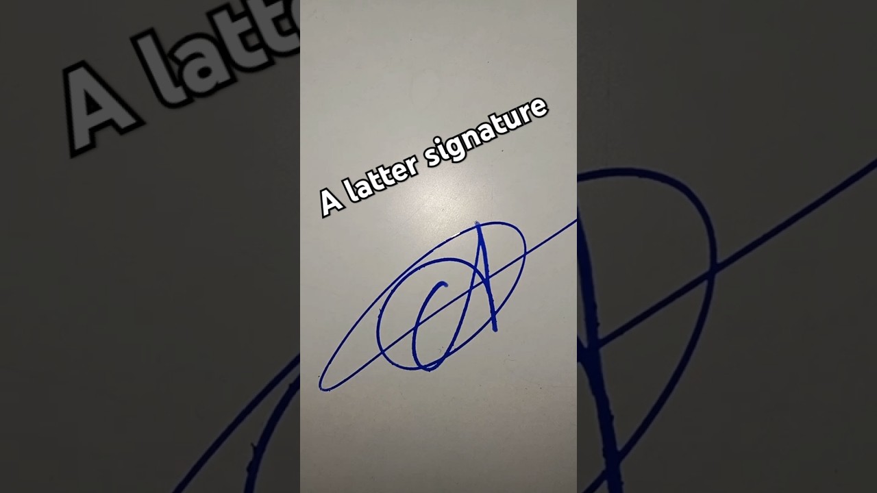 A latter signature style// how to sign the letter A? #shorts #asmr # ...