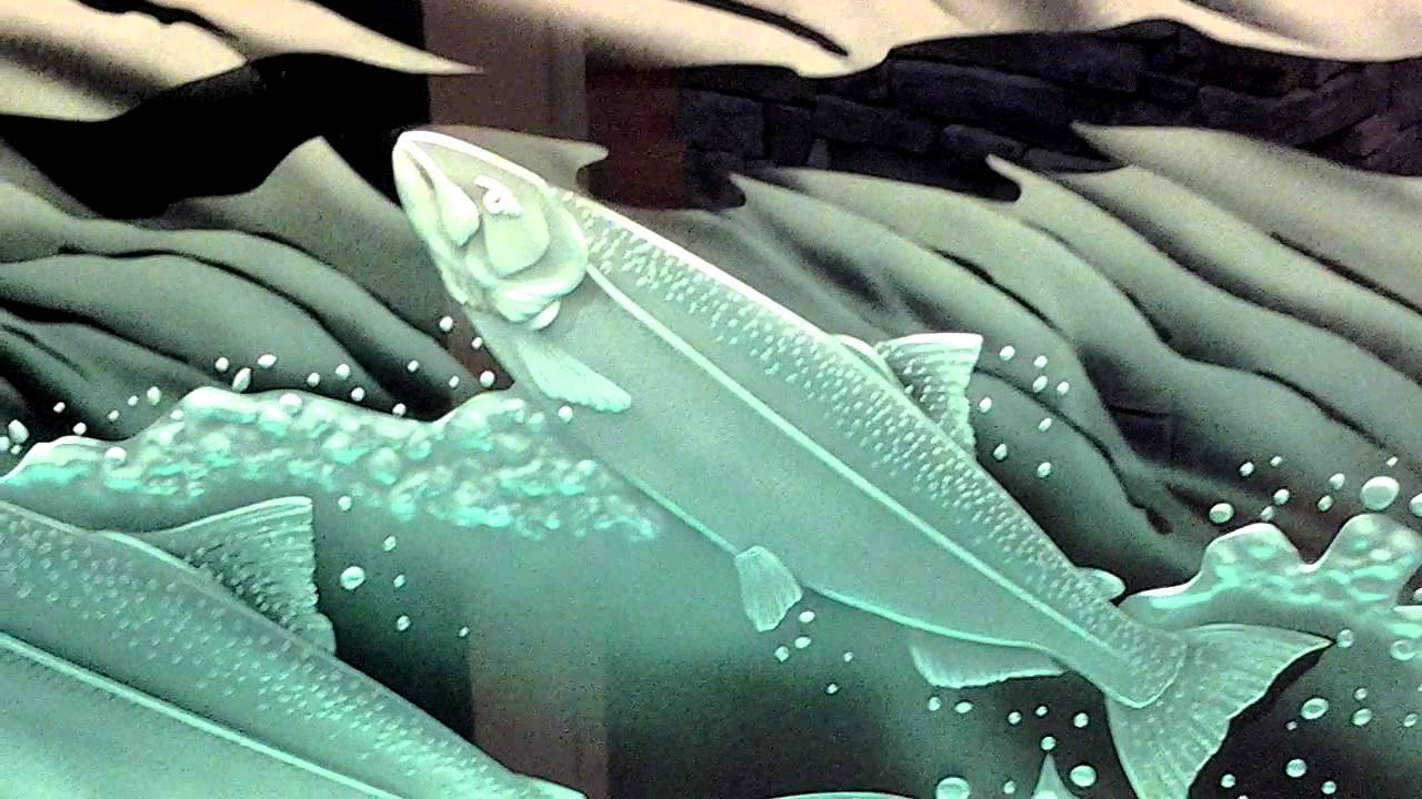 Glass Carved Salmon - YouTube