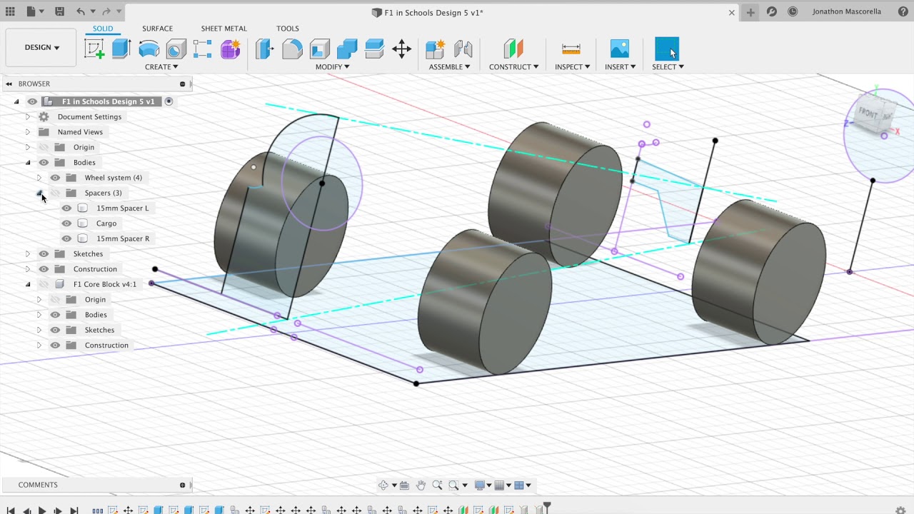 F1 in Schools Fusion 360 car design run through - YouTube