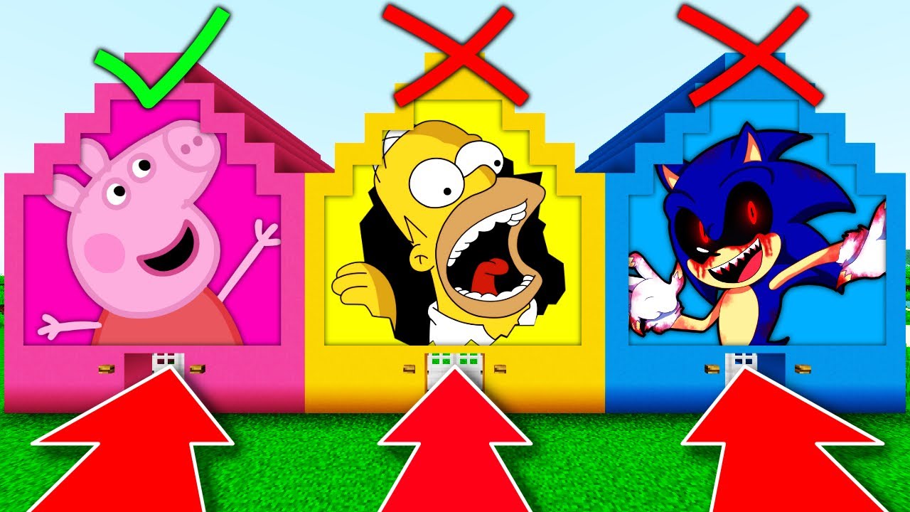 NE CHOISISSEZ PAS LA MAUVAISE MAISON MINECRAFT !! Peppa Pig Homer ...