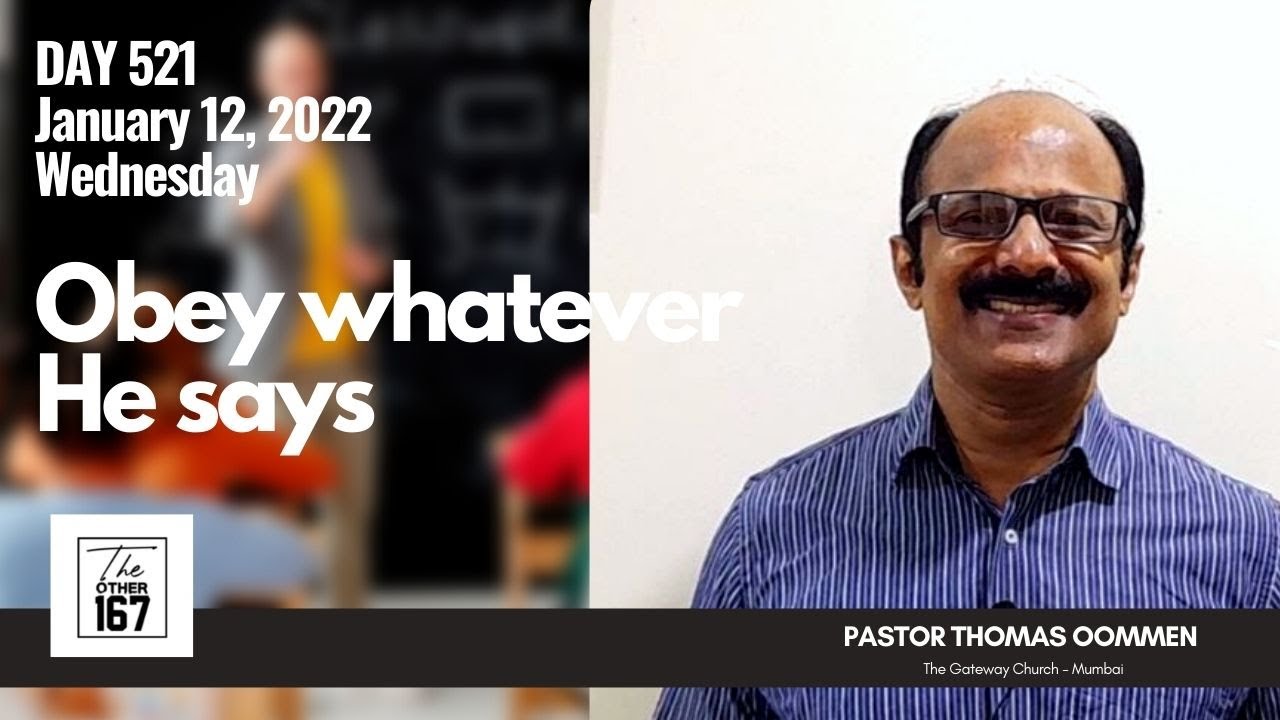 Obey whatever He says | Thomas Oommen | The Other 167 - YouTube