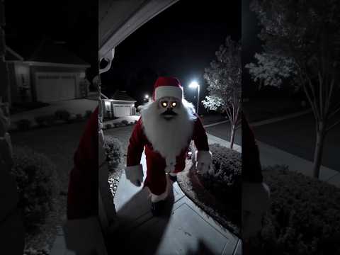 Terrifying Santa Claus caught on CCTV #scary #ai #foundfootage #horror