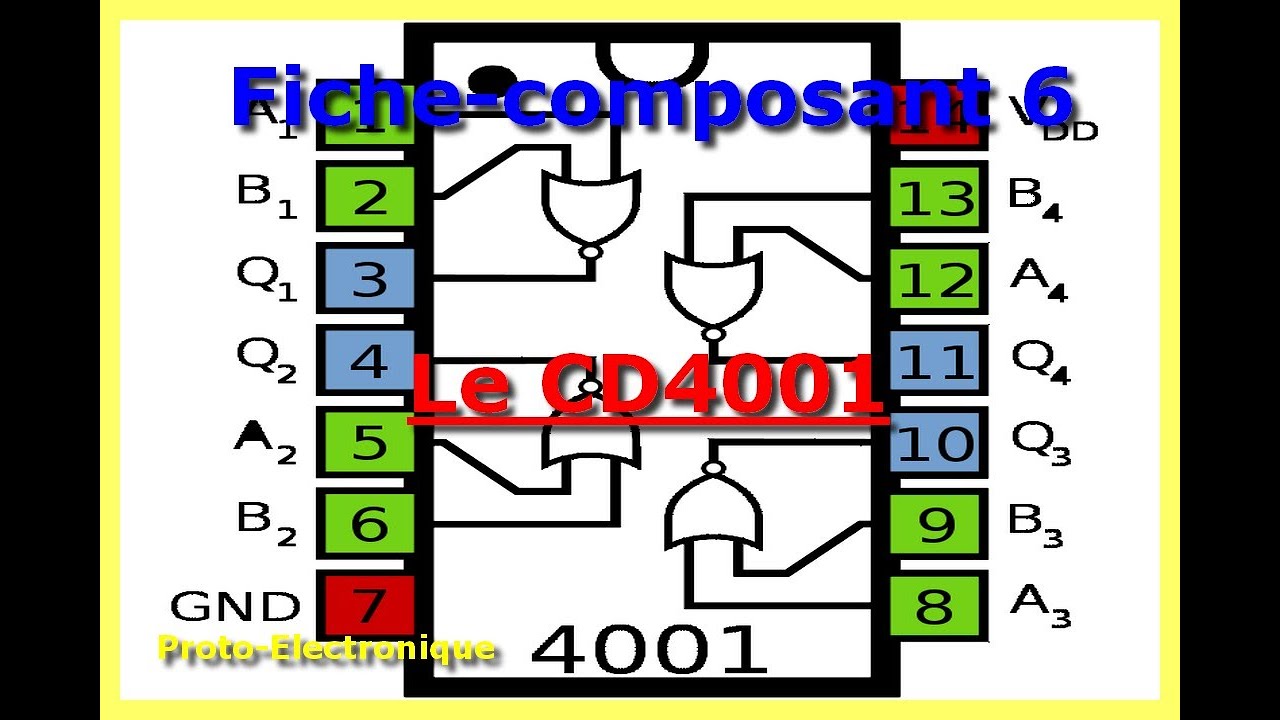Fiche composant 6 : le CD4001 - YouTube
