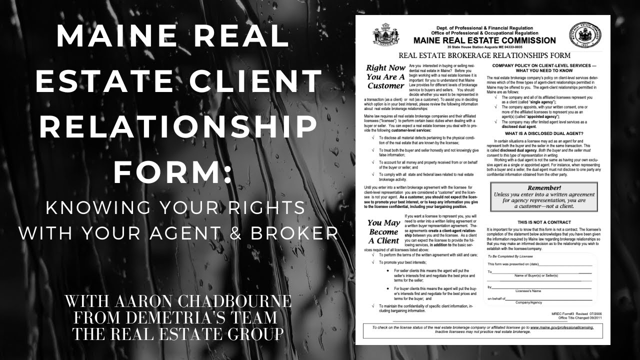 Maine Real Estate Client Relationship Form: Knowing Your Rights With ...