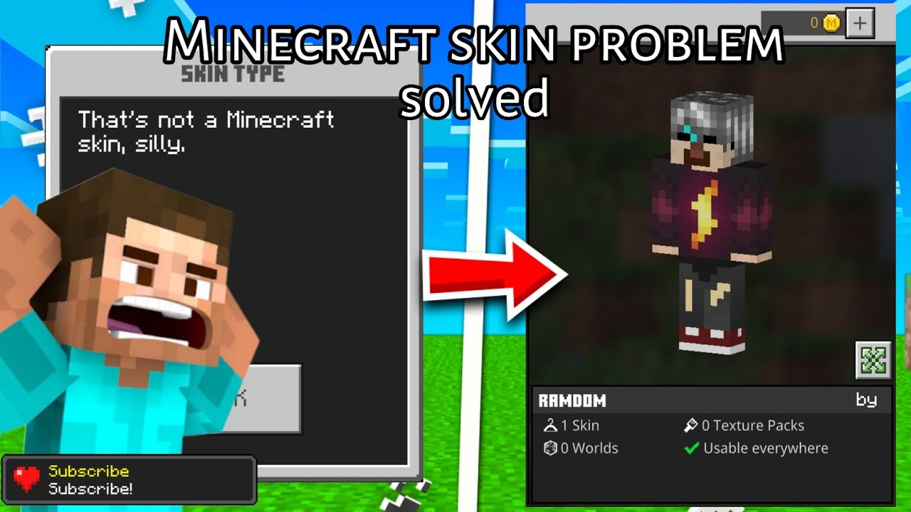 Minecraft skin problem solved 100% | Minecraft Pocket Edition - YouTube