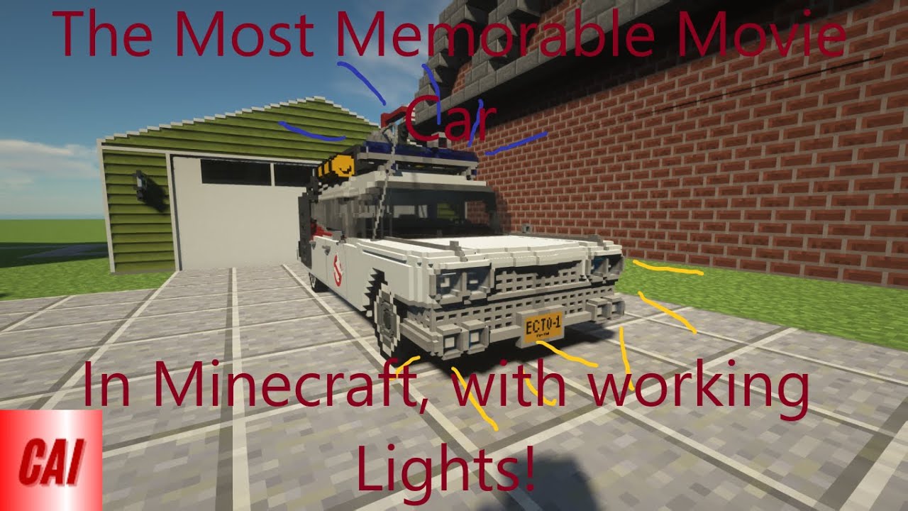 Ecto-1 In Minecraft, wired lights and siren showcase - YouTube
