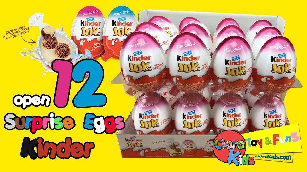 12 Surprise Eggs Kinder Surprise - YouTube