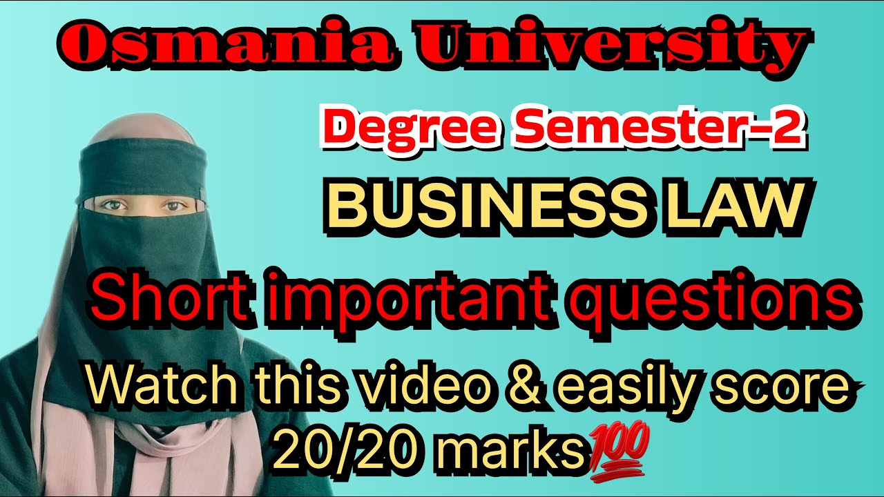 BUSINESS LAW // BLAW SHORT IMPORTANT QUESTIONS // DEGREE SEMESTE-2 ...