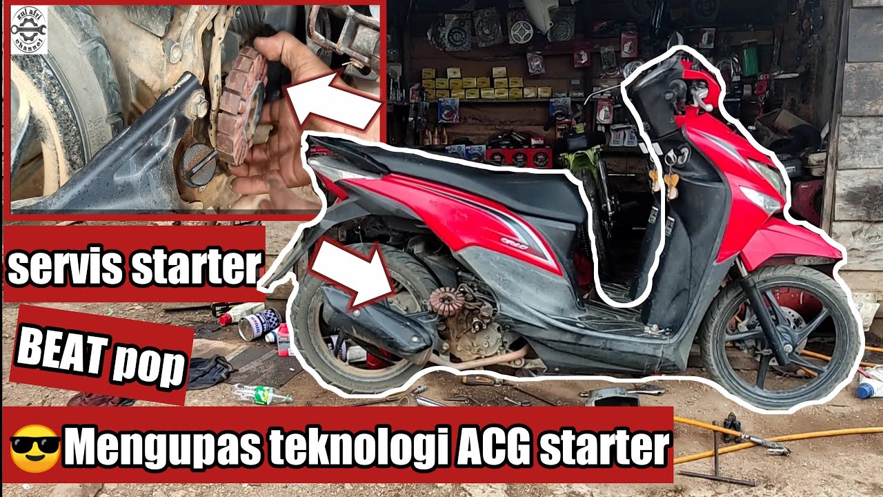 servis ACG starter, dan cara kerja ACG starter BEAT pop. #zultutor ...