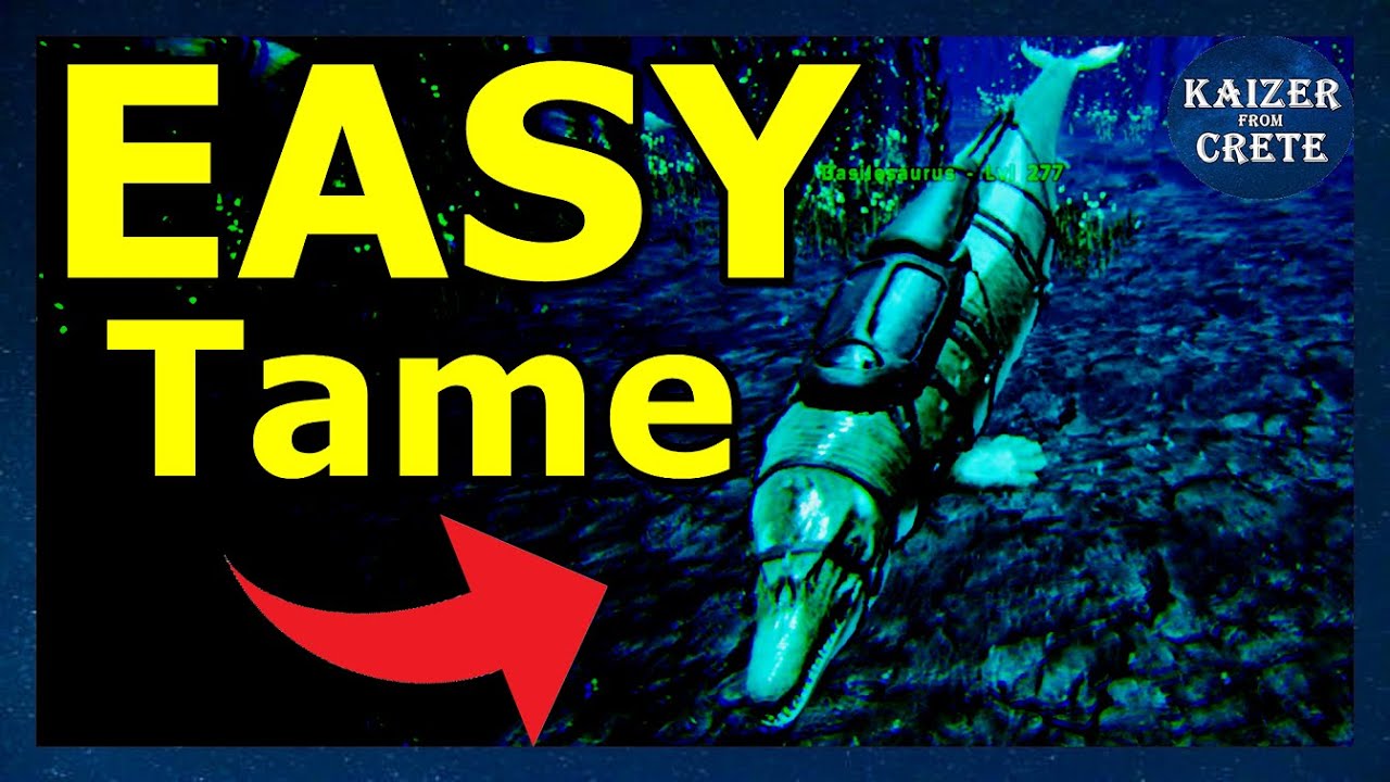 Easy way to Tame a Basilosaurus - ARK - YouTube