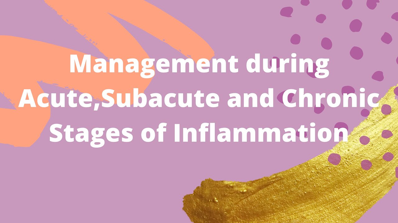 Management Plan during ACUTE, SUBACUTE and CHRONIC stages of ...