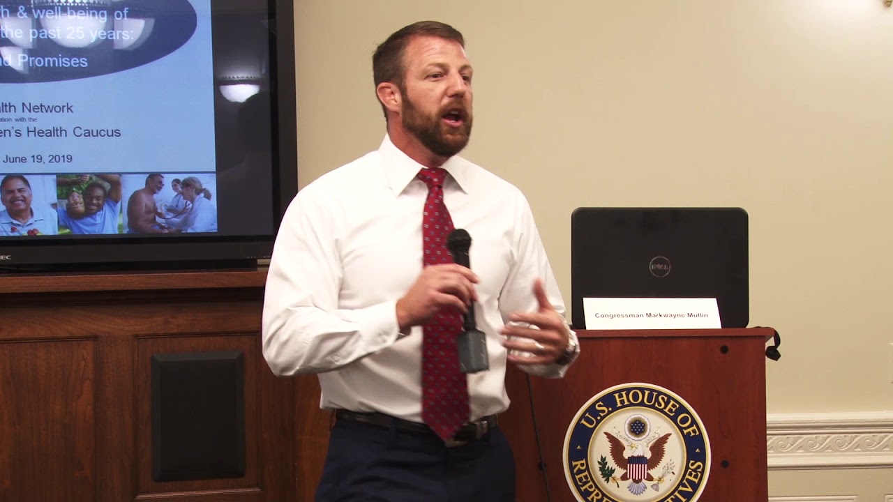 Congressman Markwayne Mullin presents at a Men's Health Caucus briefing ...