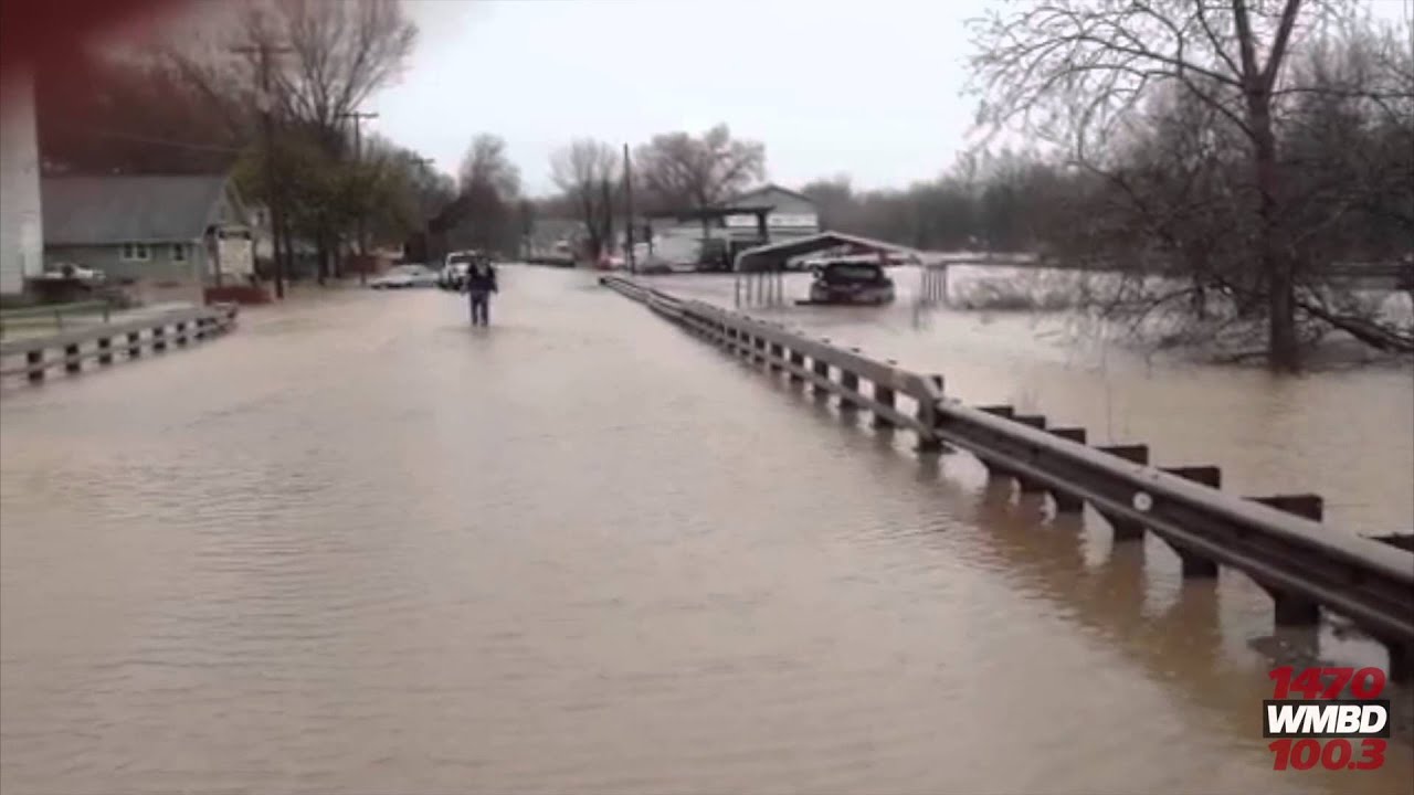 Flooding at Pottstown Road Bridge at Kickapoo Creek - YouTube