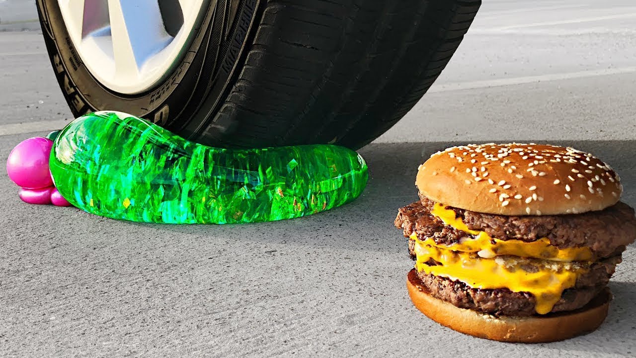 Crushing Crunchy & Soft Things by Car! CAR vs FOOD Car vs Toy Car vs ...