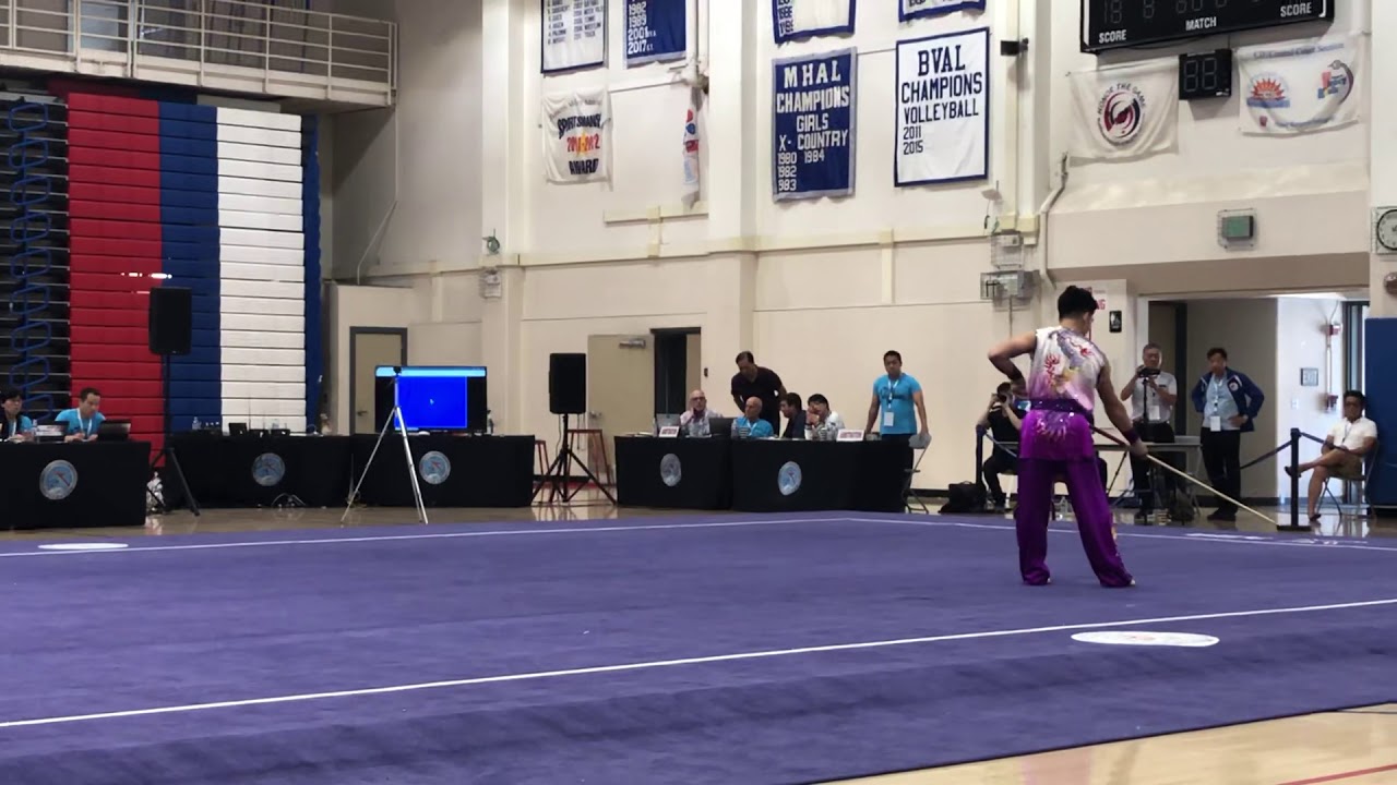 2019 USA Wushu Tao Lu Team Trial - Male Southern Staff - Daniel Hu 1st ...