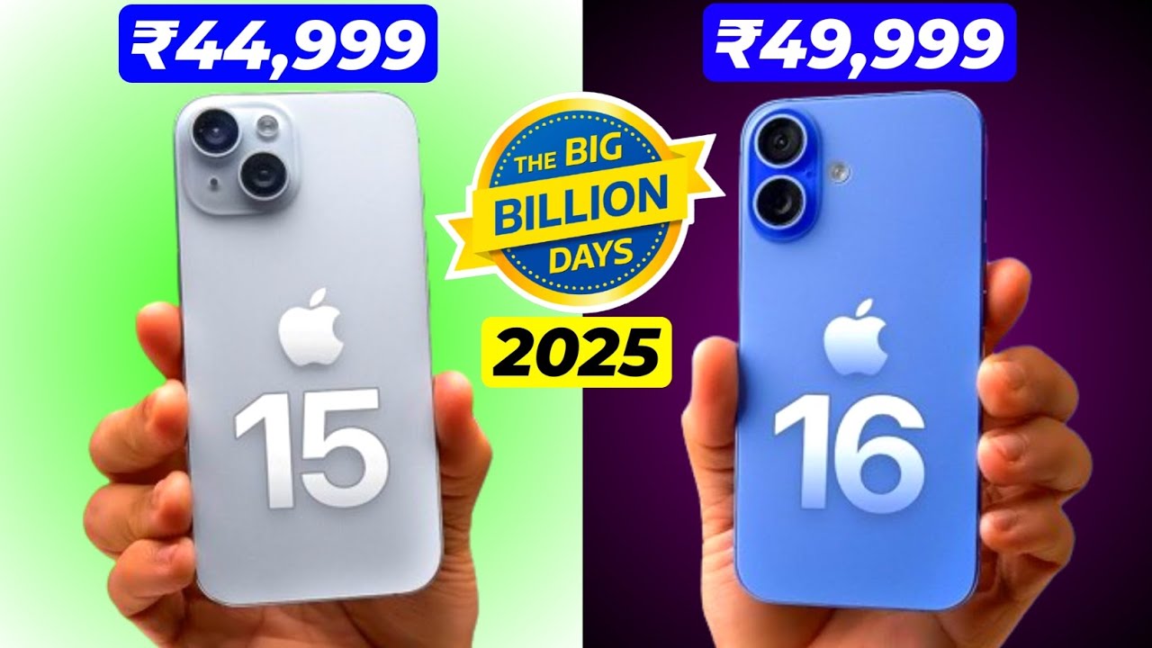 iPhone 16 & 15 Price in Big Billion Day 2025 | iPhone 16 vs 15 | Flipkart BBD Sale Date 2025 ...