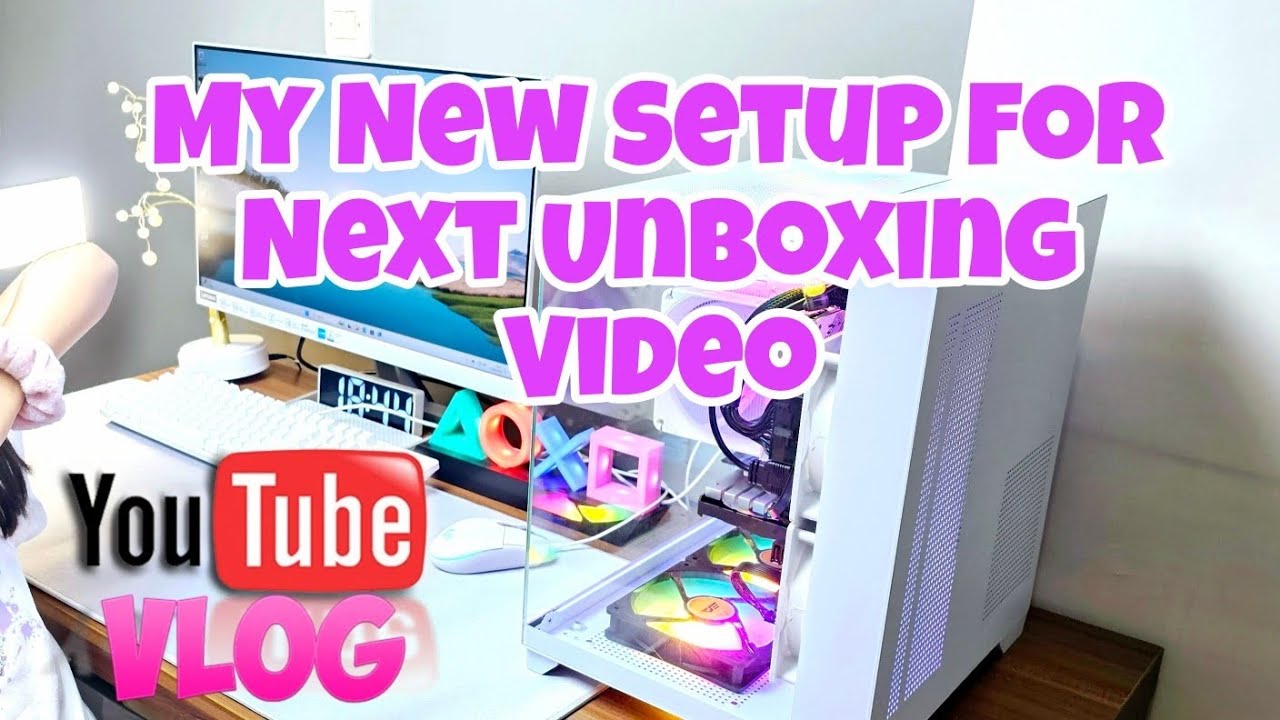 My new desk setup for the next unboxing video. - YouTube