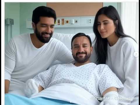 kaushal and katrina kiss saif ali khan in hoipstal