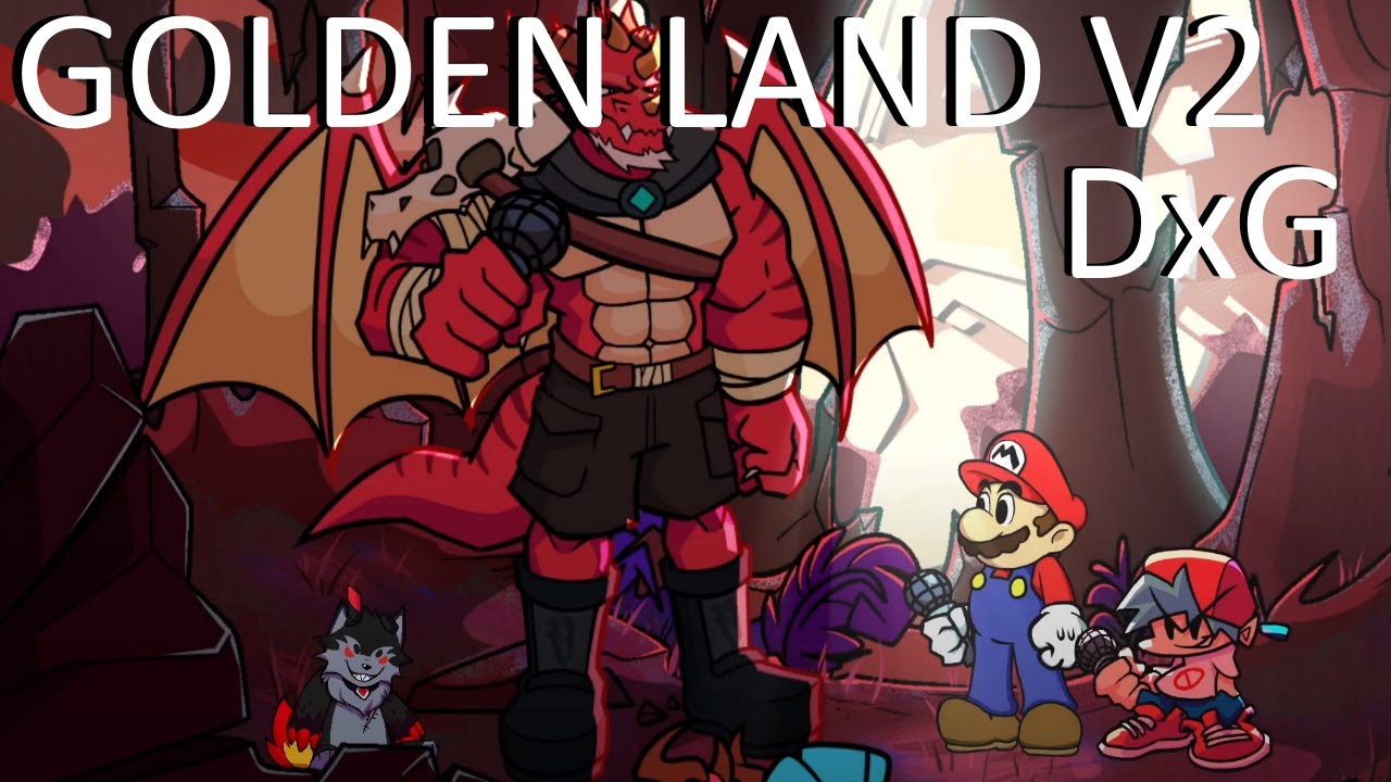Friday Night Funkin' - Golden Land V2 (But It's Vermithrax Vs Mario ...
