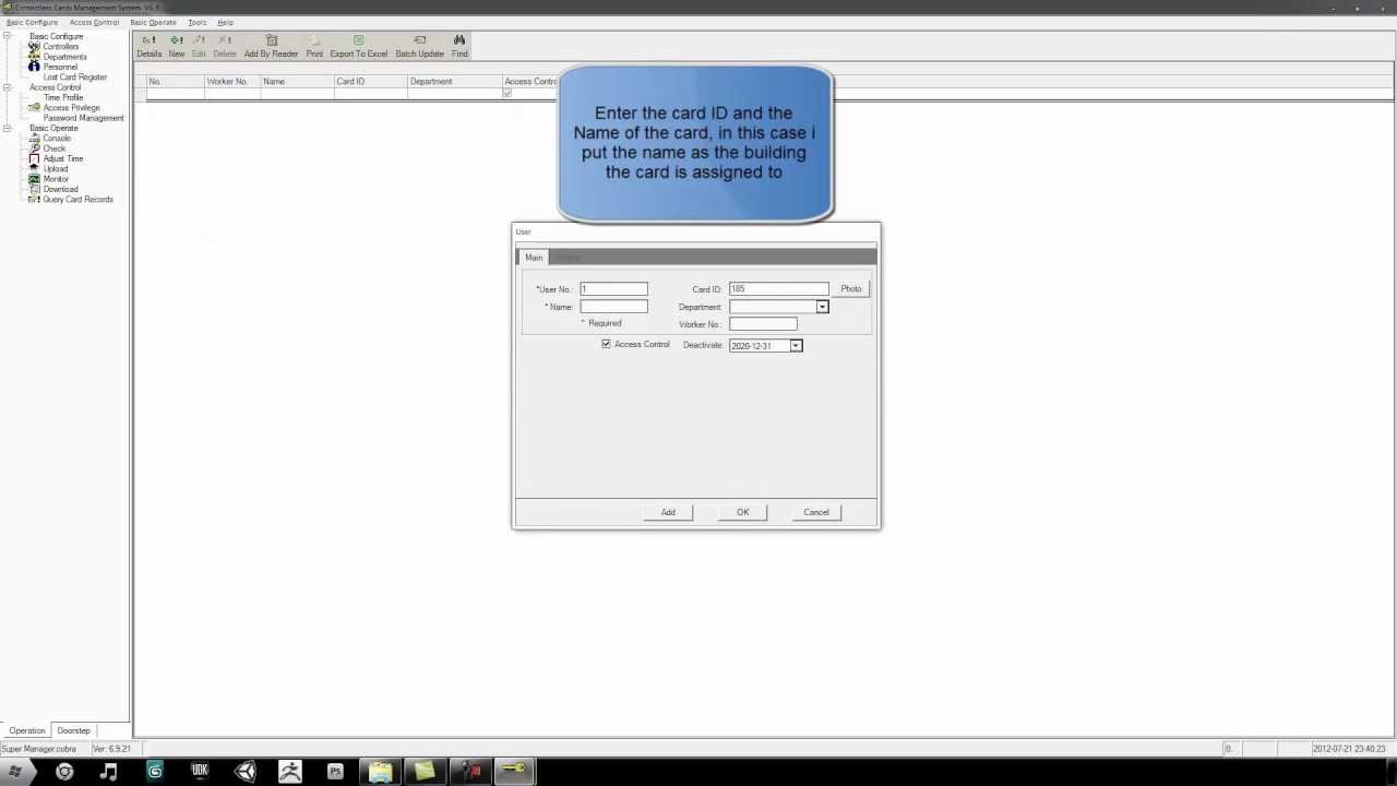Contactless Card Management System Card Entry - YouTube