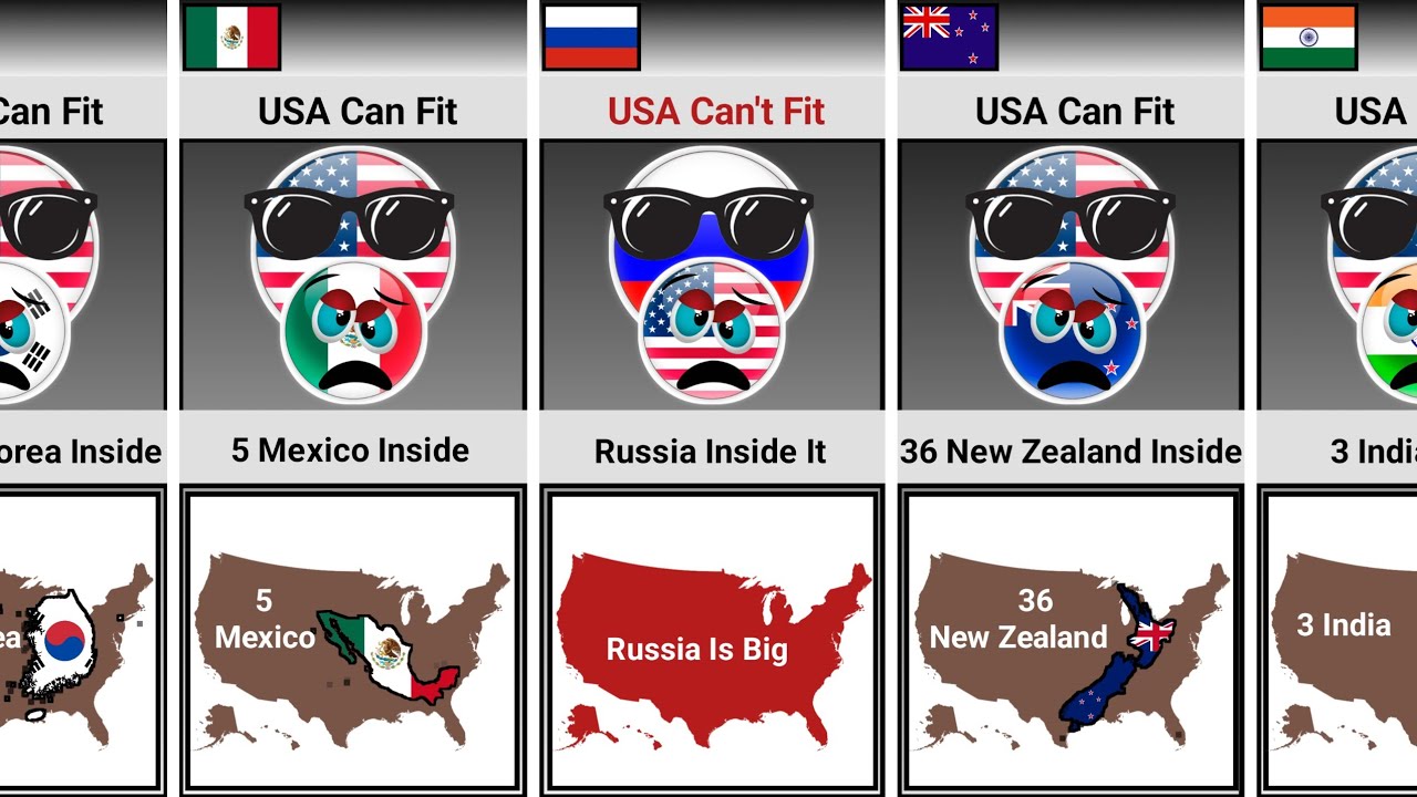 🇺🇲 USA Vs Other Countries That Fit Inside USA's Map [Countryballs ...