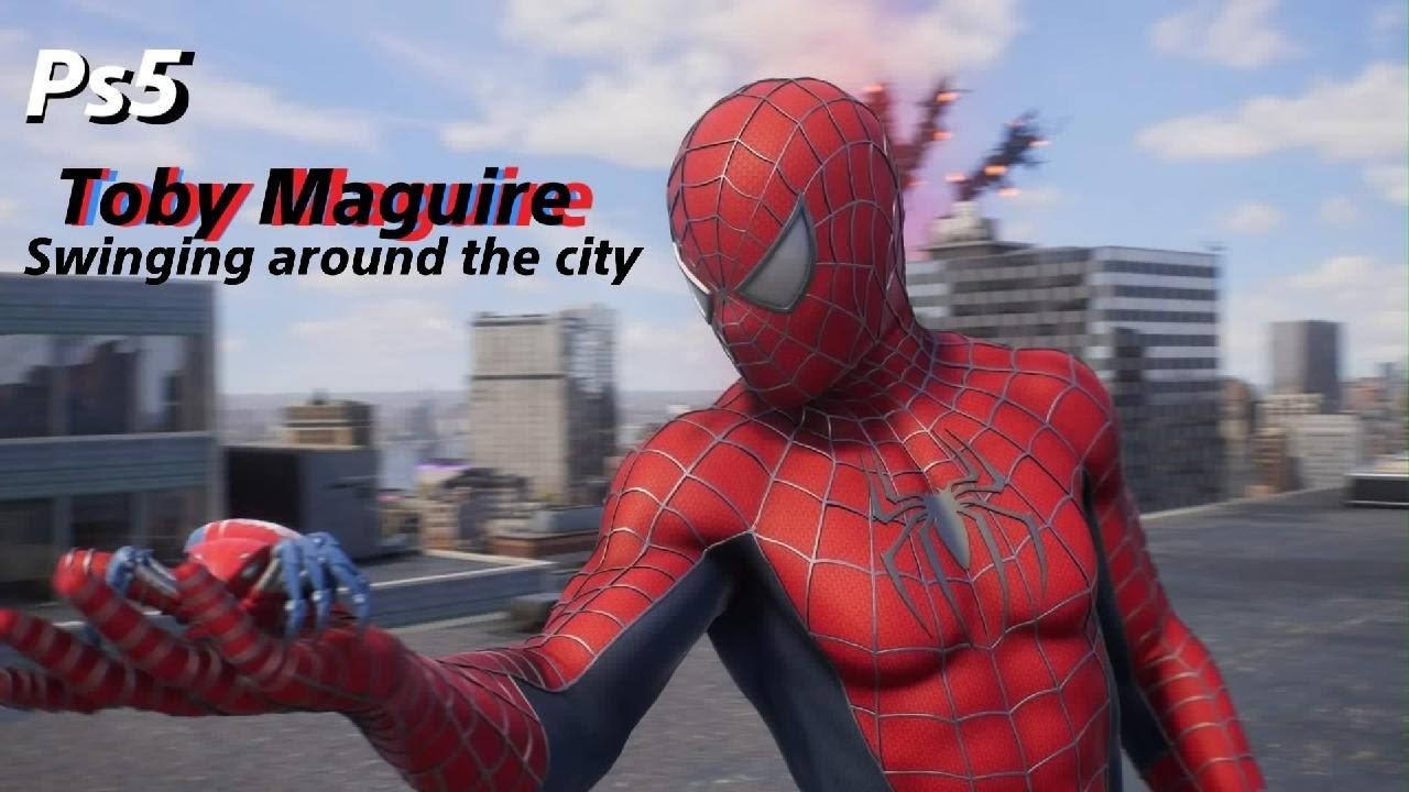 Marvel's Spider-Man 2 Toby Maguire Swinging around the city "Webbed ...